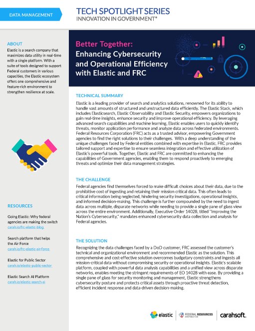 Elastic & FRC: Better Together: Enhancing Cybersecurity and Operational Efficiency | Carahsoft