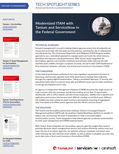 Tanium on ServiceNow: CMDB Asset Visibility & Management | Carahsoft